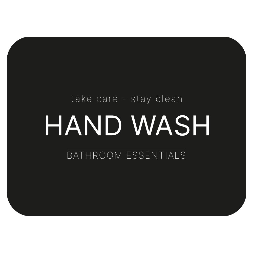 Adhesive Label - Hand Wash - Matte Black | Beslagonline.com