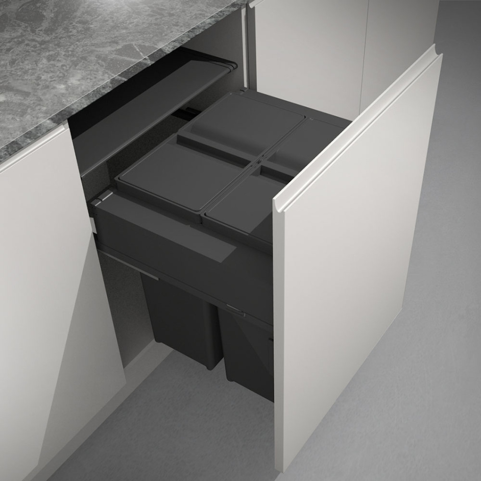 Recycling Bin Wide - Dark Grey | Beslagonline.com