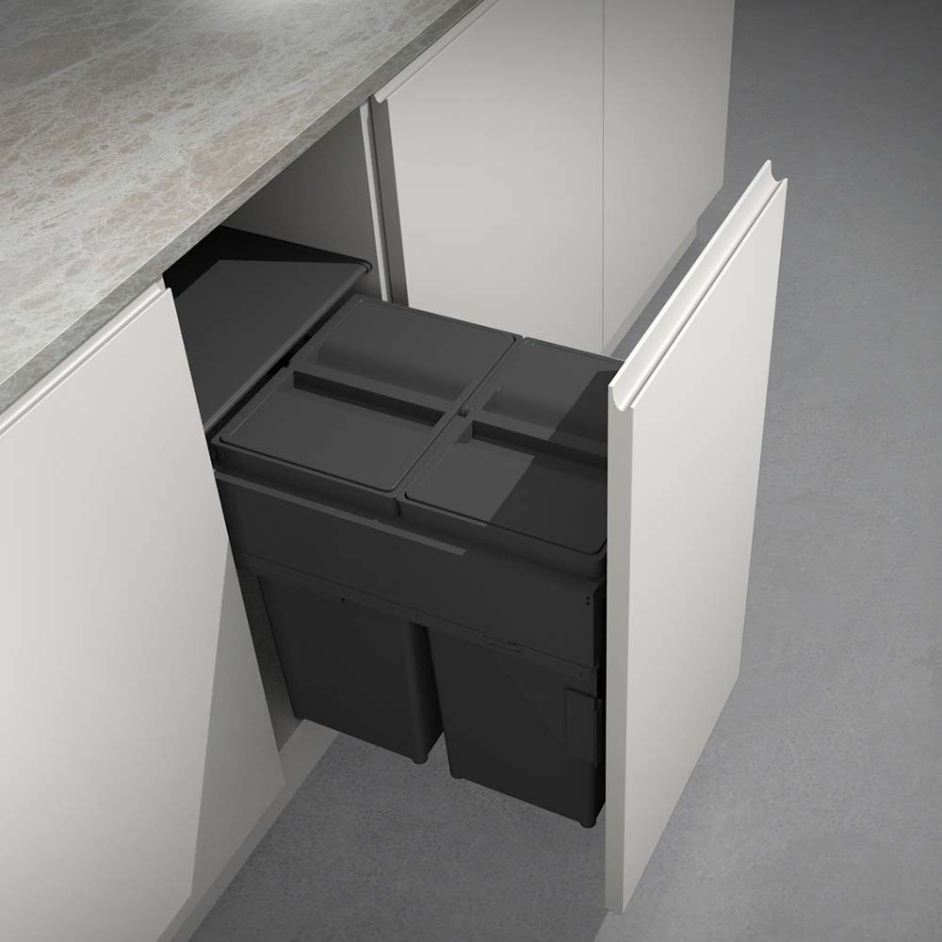 Recycling Bin Wide - Dark Grey | Beslagonline.com